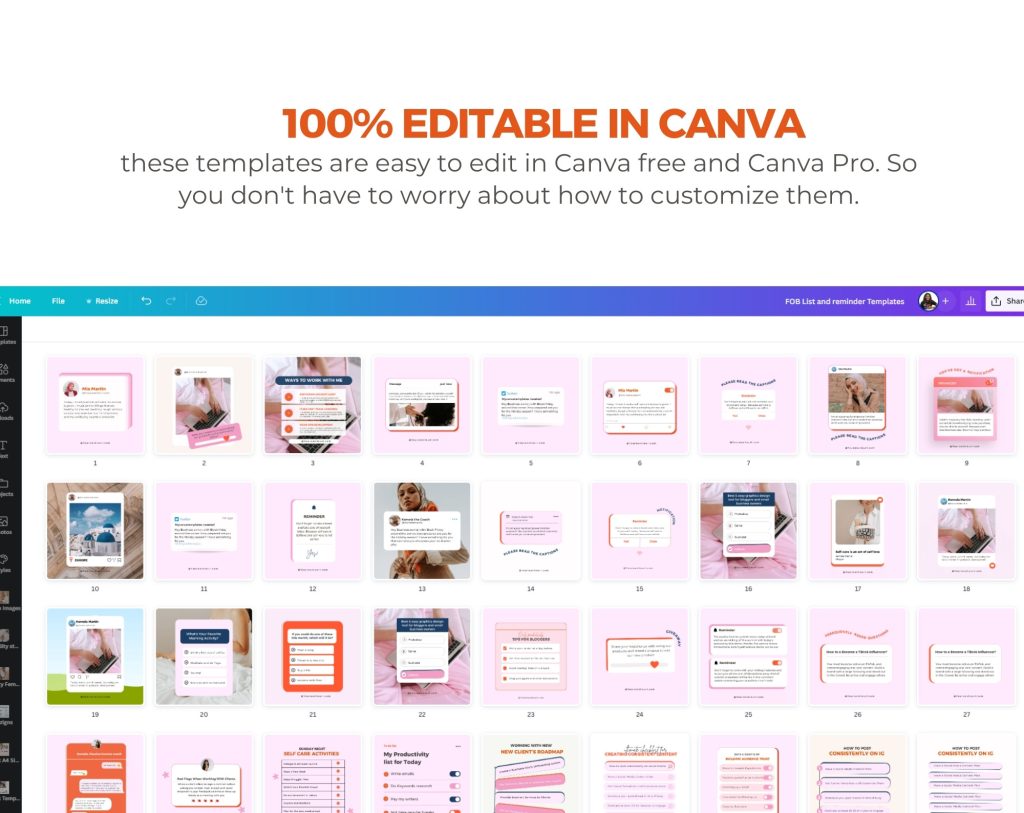 Reminders + List and Notification Canva Templates | Colorful
