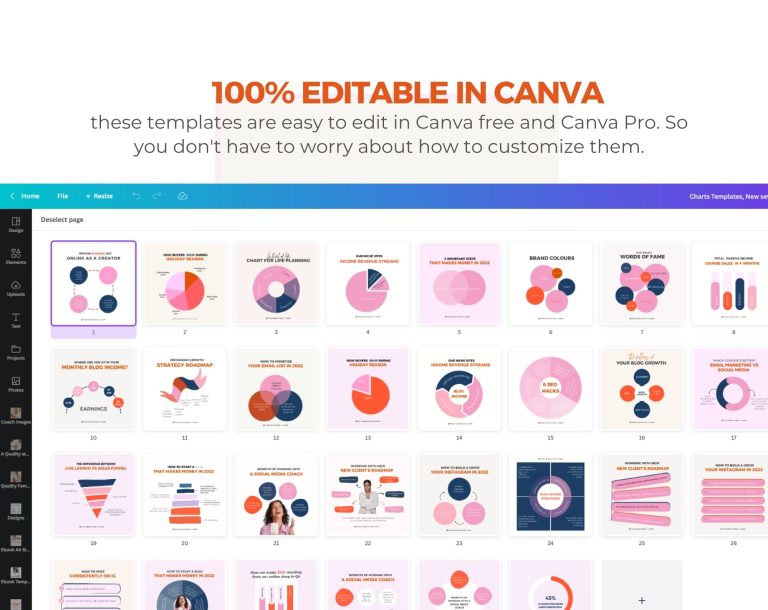 Charts and Graphs Canva Templates | Colorful
